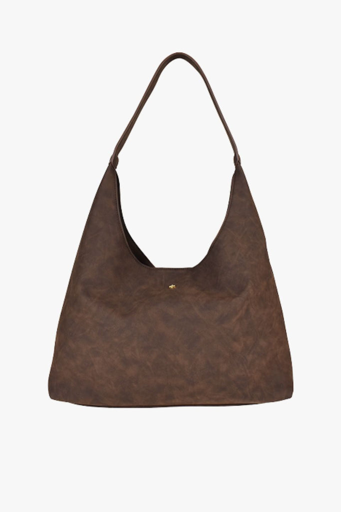 Shop Jami Chocolate Suede Slouch Shoulder Bag | Flo & Frankie