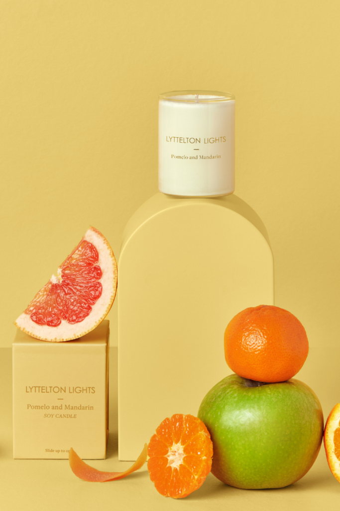 Shop Pomelo + Mandarin Medium 65hr Candle | Flo & Frankie