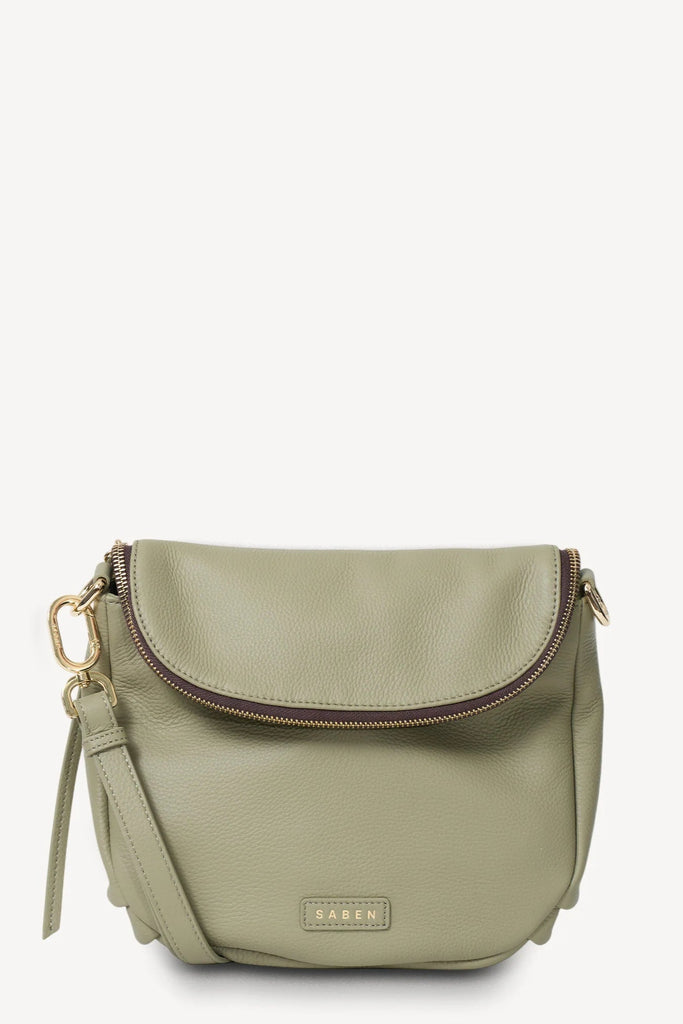Shop Fifi Eucalyptus Leather Shoulder Bag | Flo & Frankie