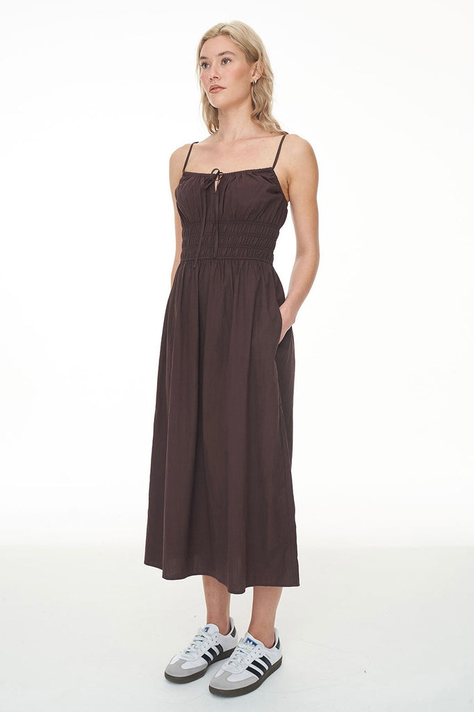 Shop Cruise Cacao Zara Midi Dress | Flo & Frankie