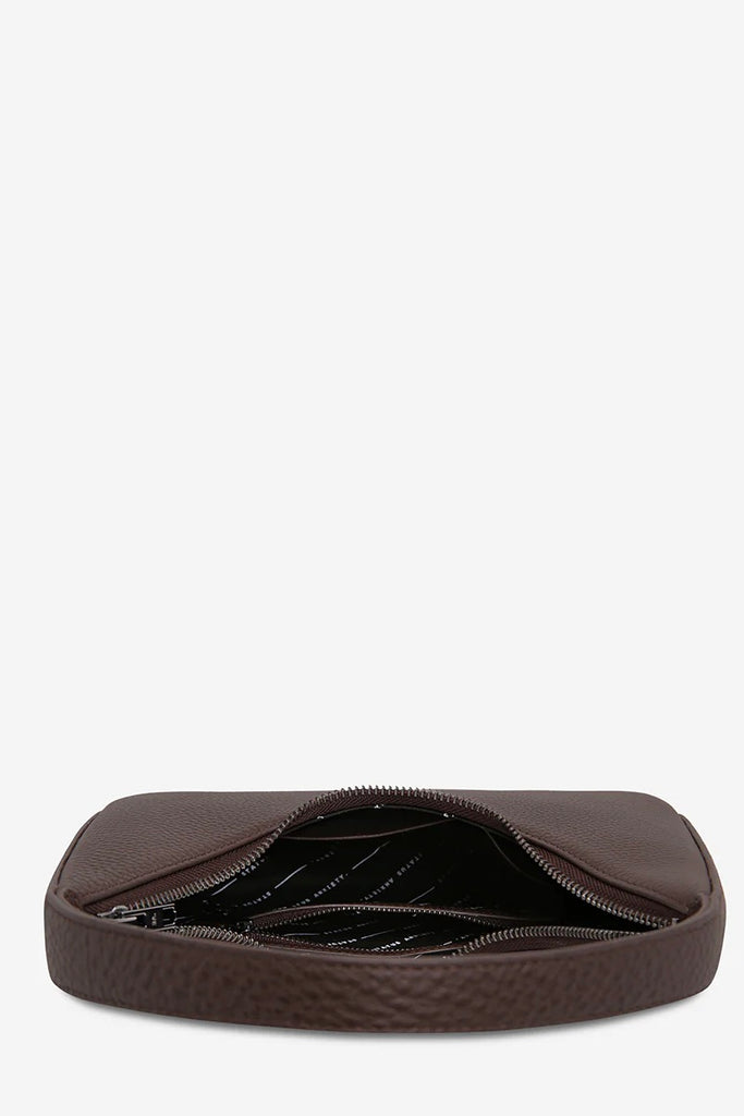 Shop Aurora Cocoa Leather Structured Shoulder Bag | Flo & Frankie