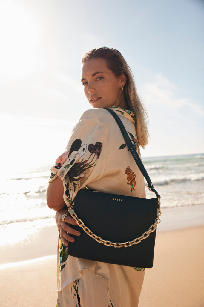 Shop Matilda Black Crossbody Bag with Chunky Chain | Flo & Frankie