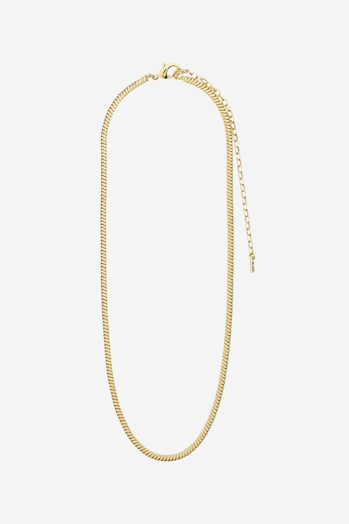 Shop Dominique Flat Snake Gold Chain Recycled Necklace | Flo & Frankie