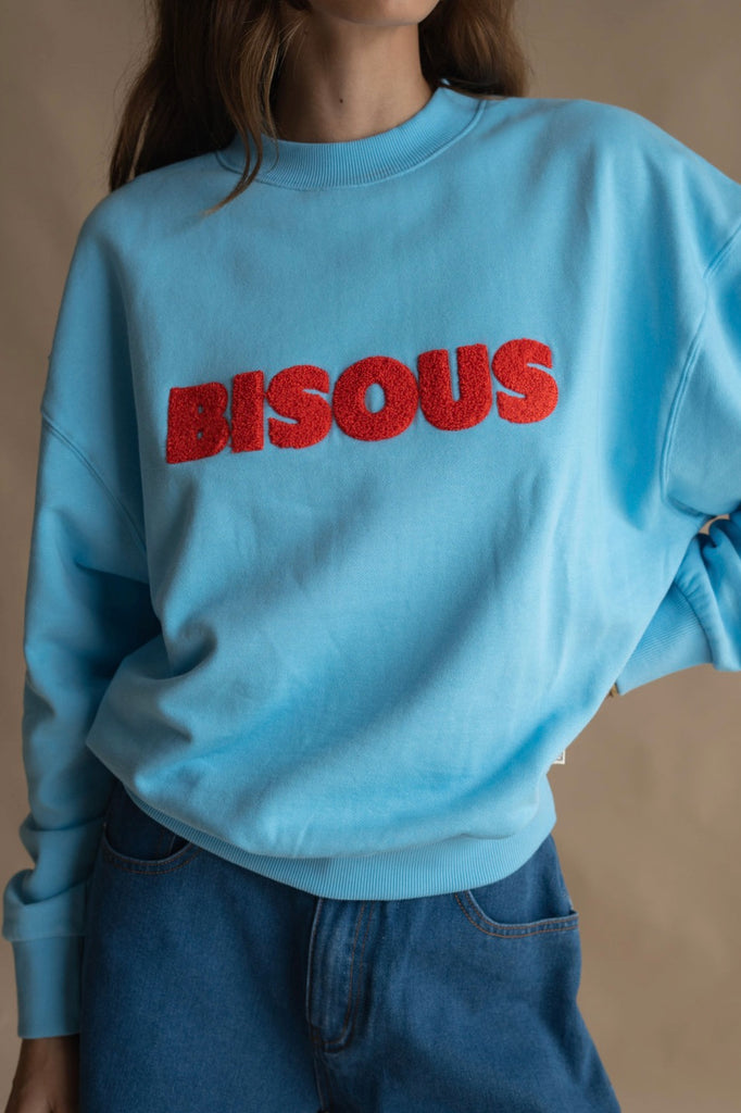 Shop Bisous Ice Blue Sweatshirt | Flo & Frankie