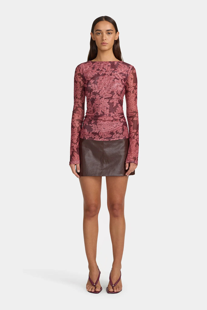 Shop Azalea Plum Paisley Mesh Top | Flo & Frankie