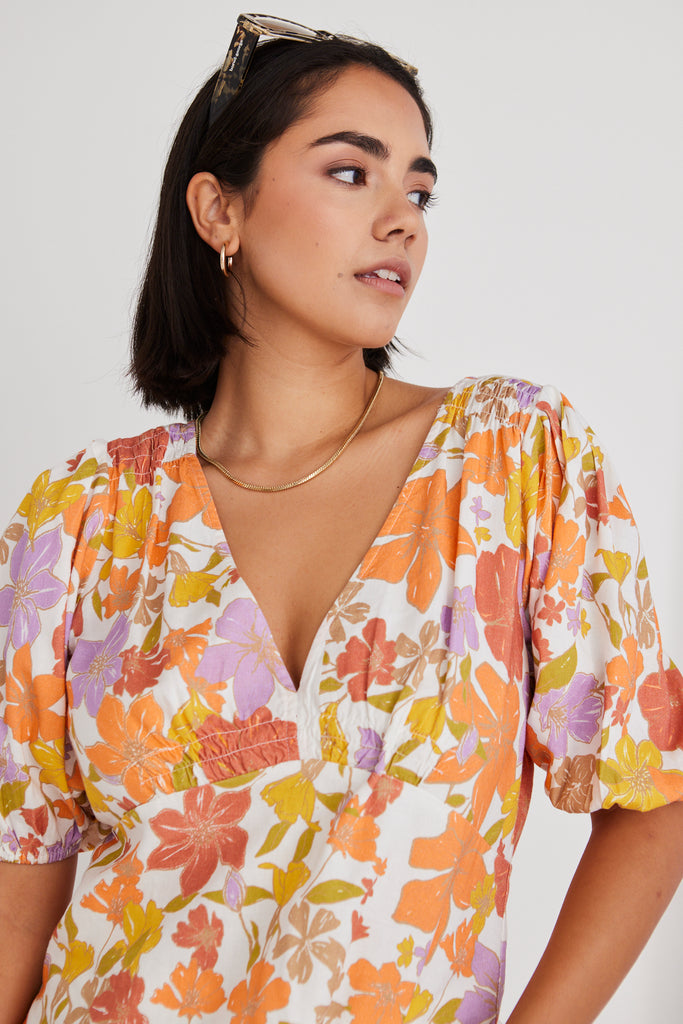 Shop Believer Fruity Floral SS V Neck Top | Flo & Frankie