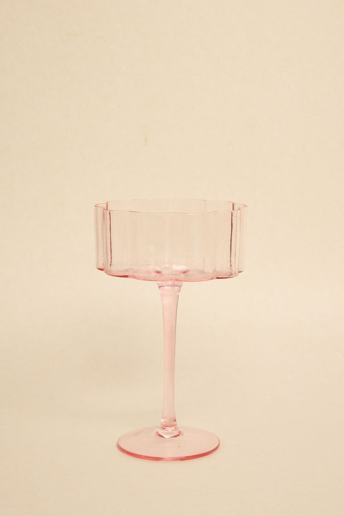 Shop Bloom Wavy Pink Cocktail Glass | Flo & Frankie