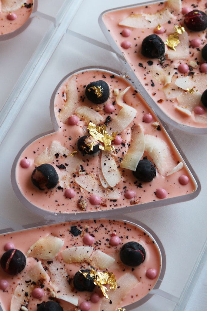 Shop Blueberry Coconut Chocolate Large Heart | Flo & Frankie