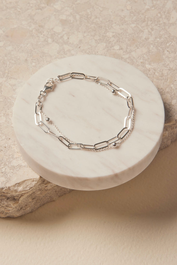 Shop Double Chain Silver Bracelet | Flo & Frankie