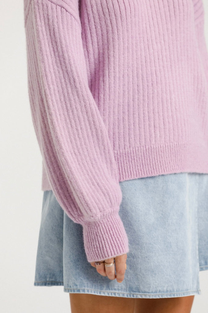 Shop Emmie Lilac Wool Blend Knit | Flo & Frankie