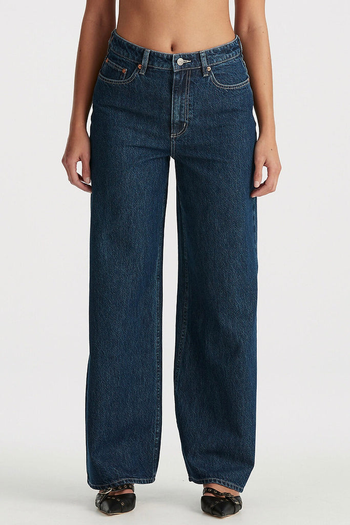 Shop Essential Blue Rinse Mid Relaxed Wide Leg Jean | Flo & Frankie