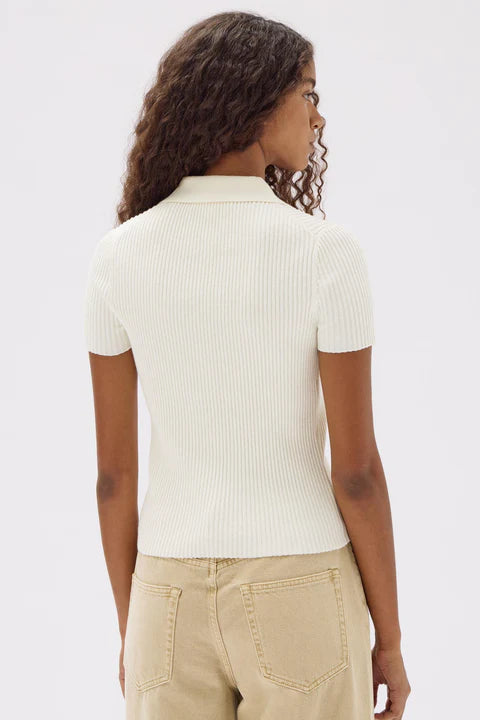 Shop Harley Cream Knit Short Sleeve Polo | Flo & Frankie