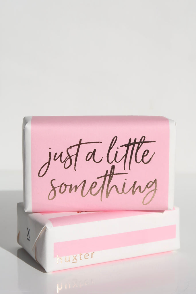 Shop Just A Little Something Pale Pink Rose Gold Script Soap | Flo & F