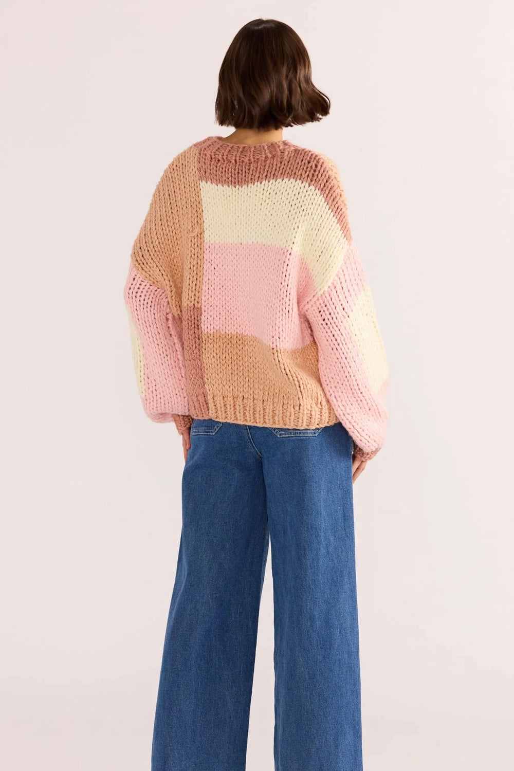 Shop Marcella Blush Colour Block Sweater | Flo & Frankie