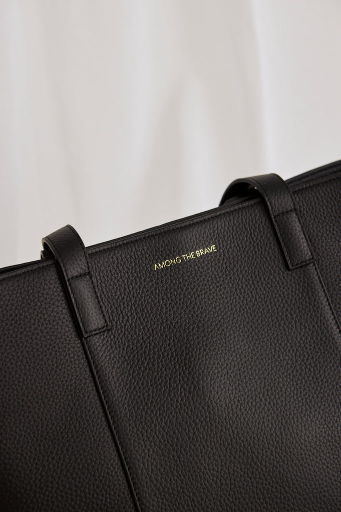 Shop Black Leather Tote Bag Online | Flo & Frankie