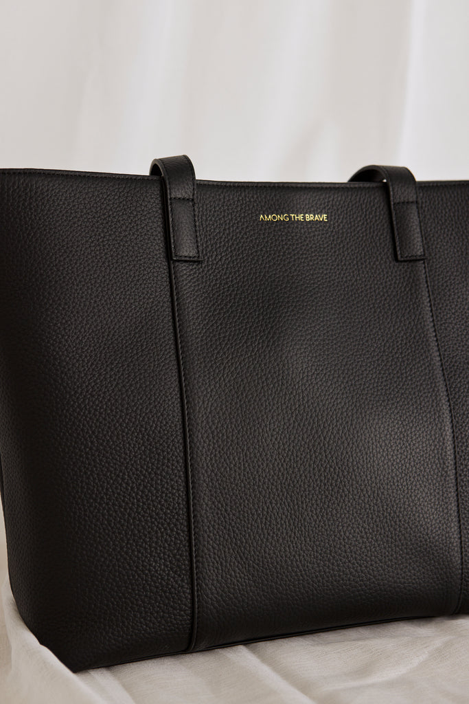 Shop Black Leather Tote Bag Online | Flo & Frankie