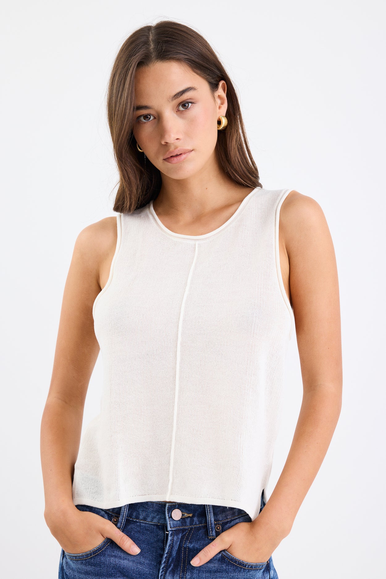 Shop Nomad Ivory Lightweight Knit Tank Top | Flo & Frankie