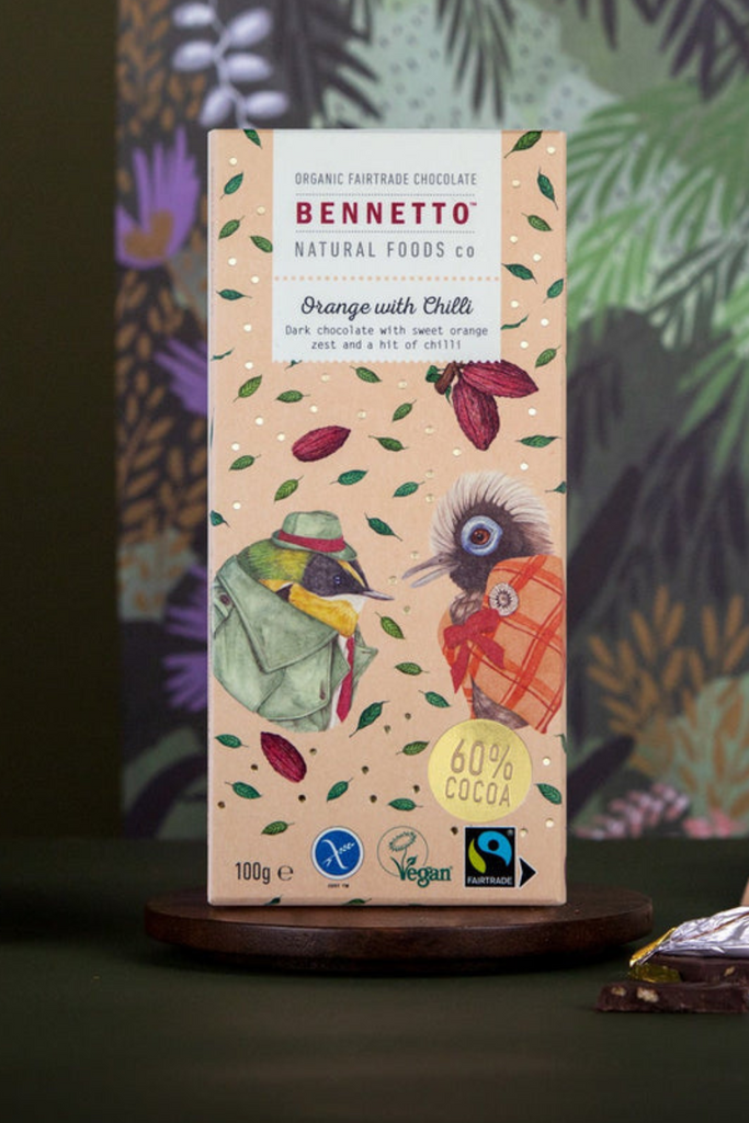 Shop Orange Chilli 80g Orange Fairtrade Chocolate | Flo & Frankie