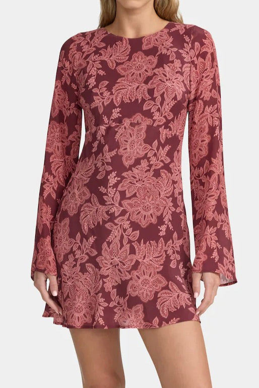 Shop Martini Plum Paisley LS Mini Dress | Flo & Frankie