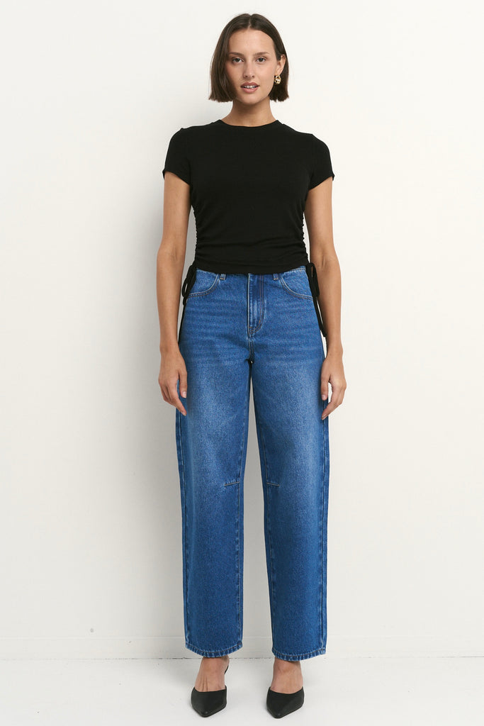 Shop Berlin Signature Blue Mid Barrel Leg Jean | Flo & Frankie