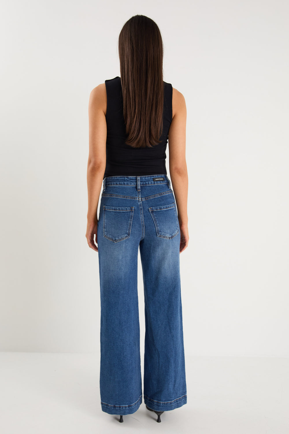 Shop Zoey Marine Blue High Rise Wide Leg Pocket Jean | Flo & Frankie