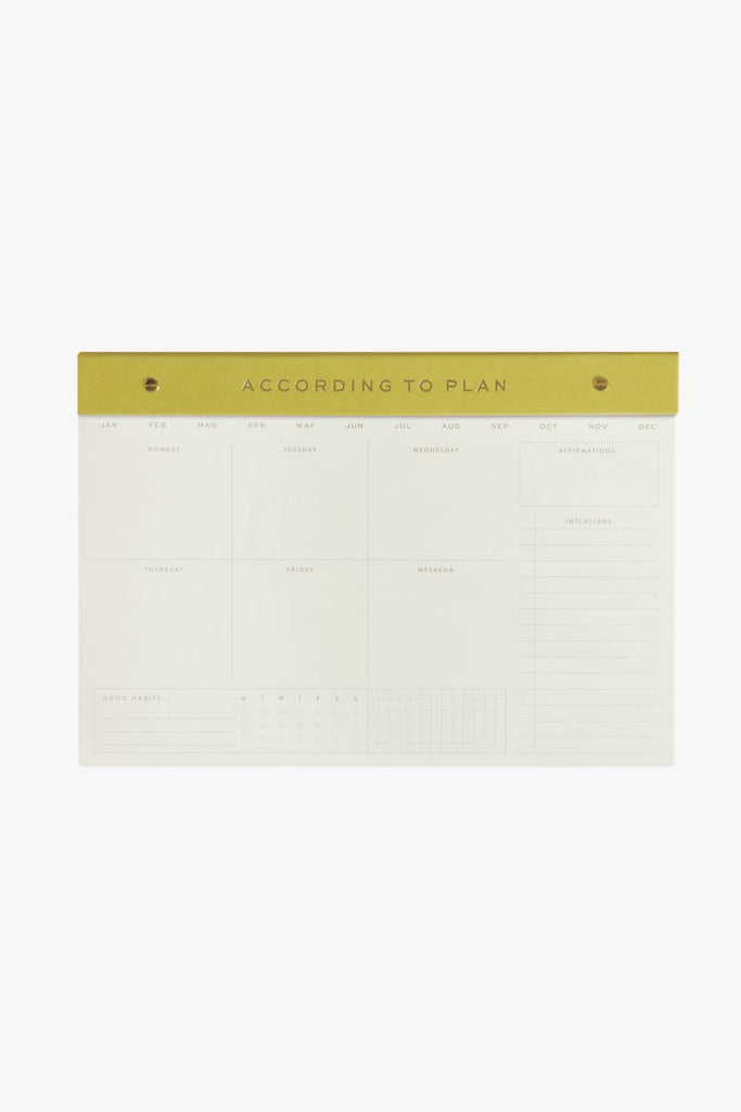Shop Weekly Notepad Matcha According to Plan | Flo & Frankie