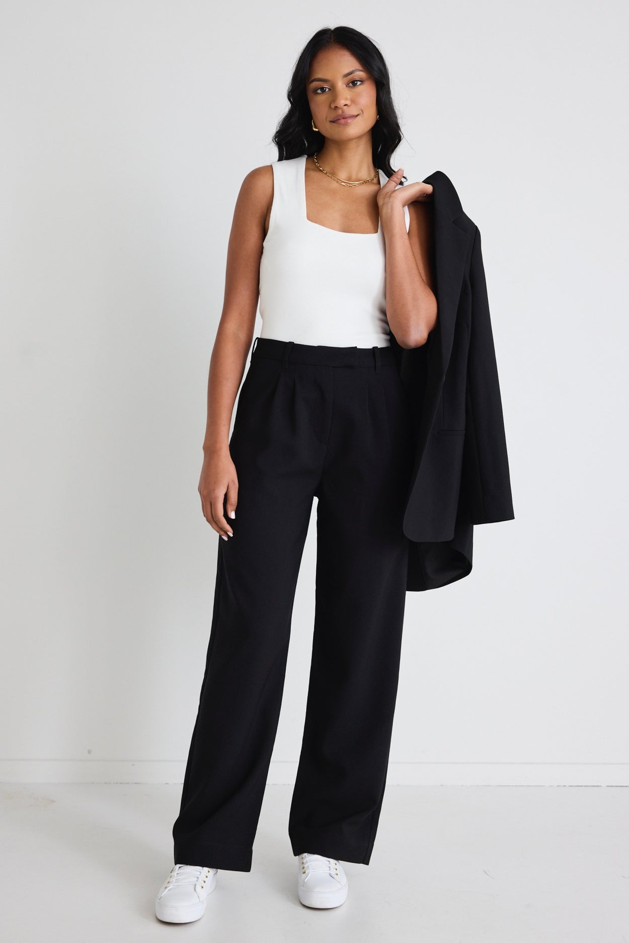 Shop Sister Black Textured Wide Leg Pants | Flo & Frankie