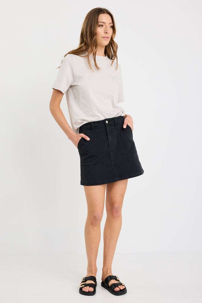 Orchard Washed Black Pocket Front Denim | Flo & Frankie