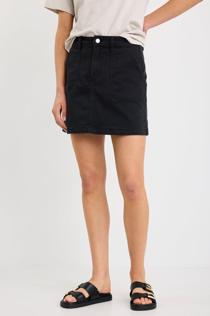 Orchard Washed Black Pocket Front Denim | Flo & Frankie