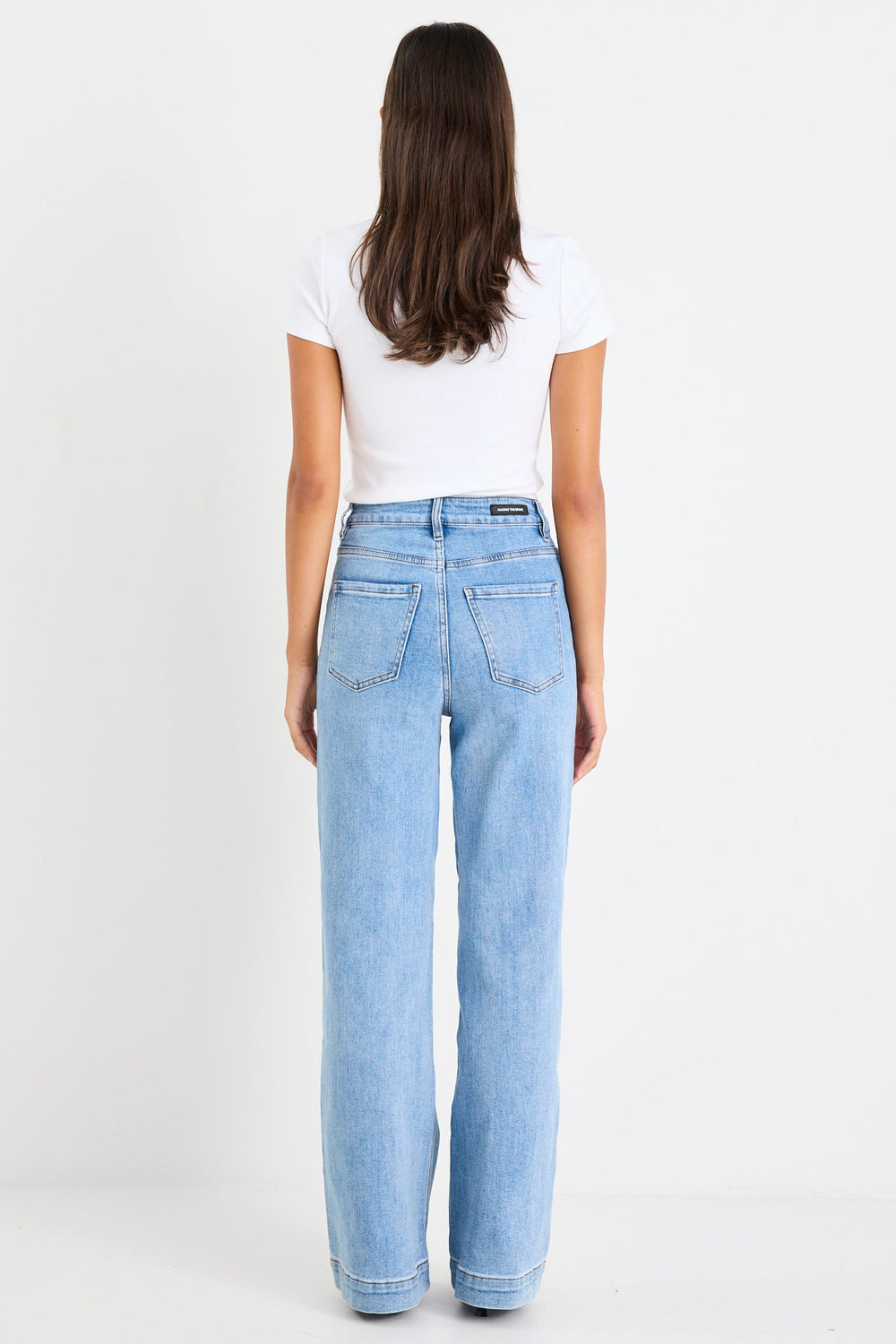 Shop Zoey Signature Blue High Rise Wide Leg Pocket Jean | Flo & Franki