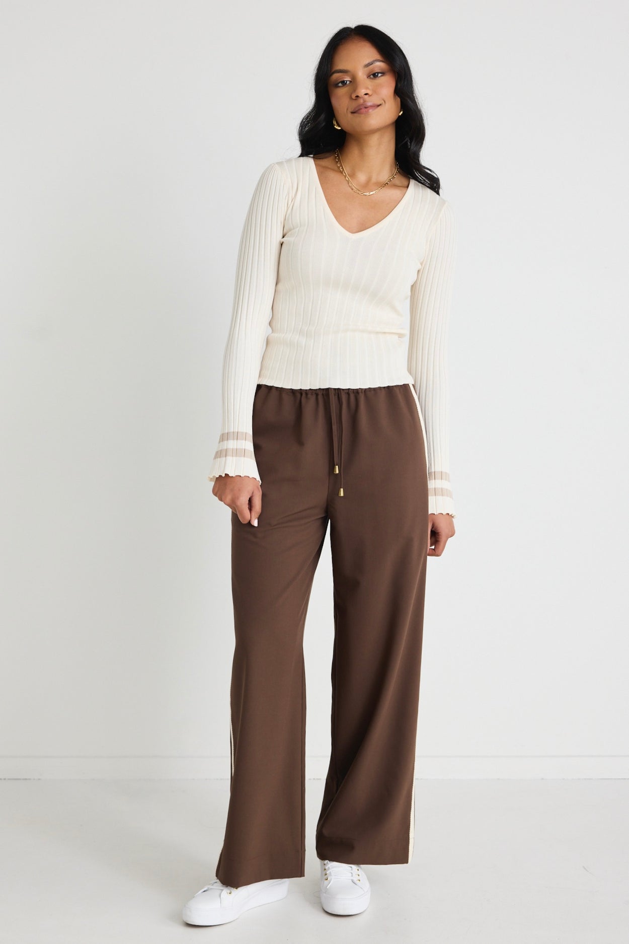 Shop Brown Wide Leg Pants Online | Flo & Frankie