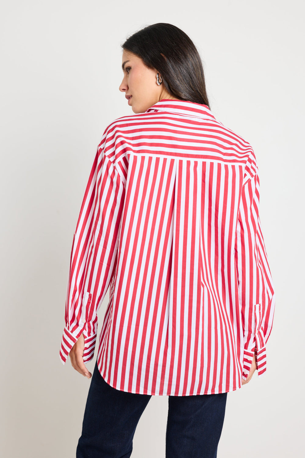 Shop You Got This Red Stripe Oversized Shirt | Flo & Frankie