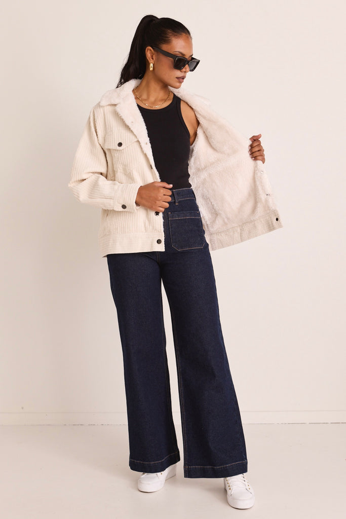Shop Truthful Pumice Cord Longline Shacket | Flo & Frankie