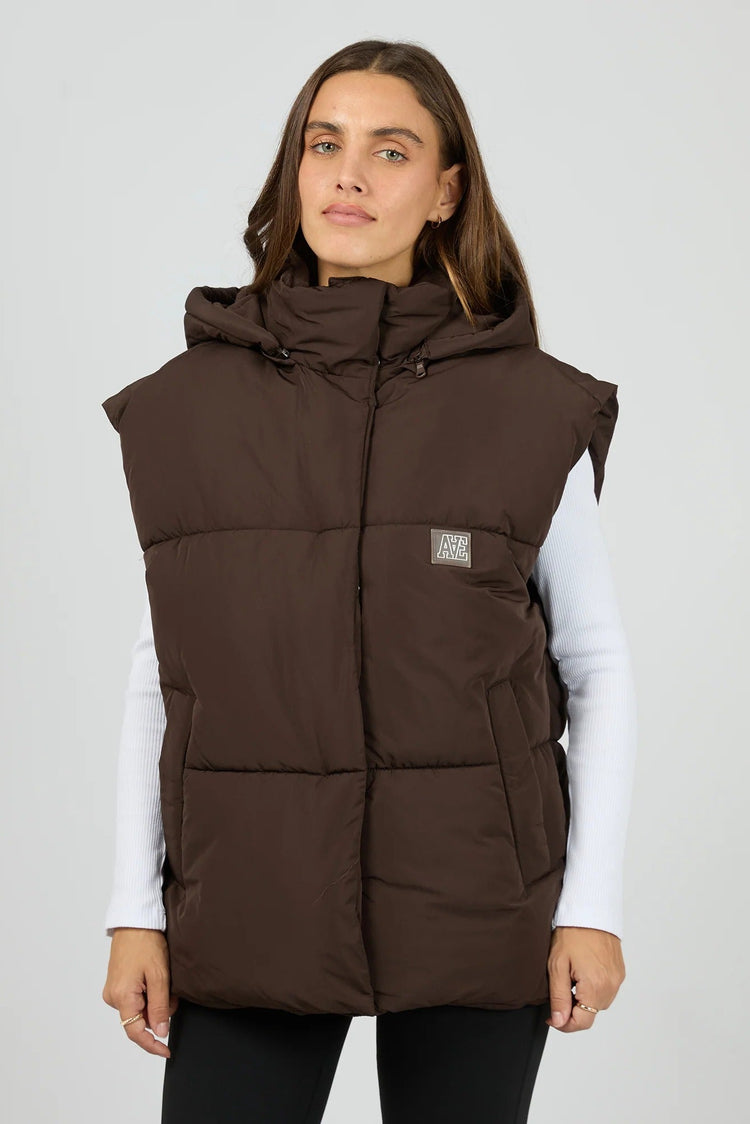 Shop Elevate Chocolate Puffer Vest | Flo & Frankie