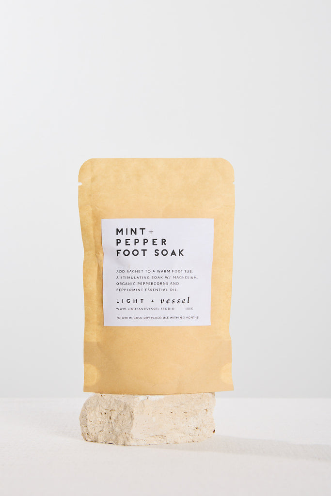 Shop Mint + Pepper 100g Sachet Foot Soak | Flo & Frankie