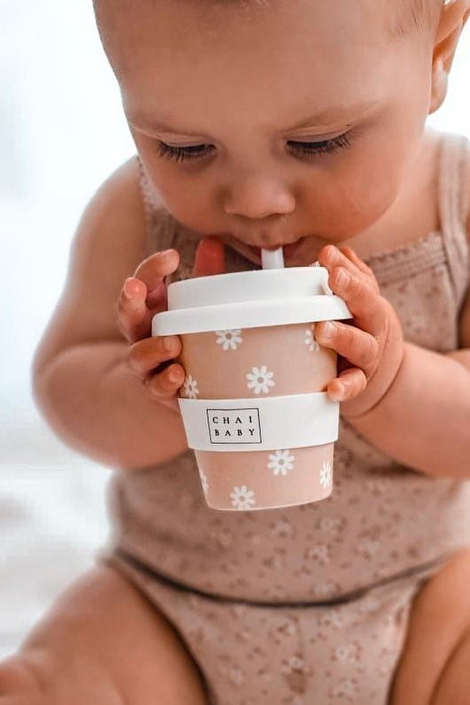 Shop Natural Tan Daisy Babyccino + Fluffy Cup | Flo & Frankie