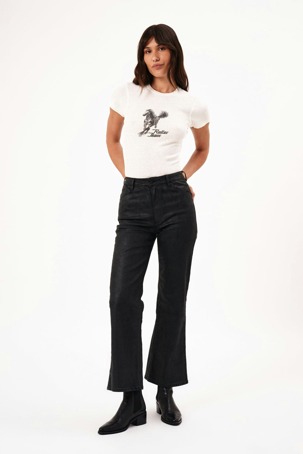 Shop Sailor Black Scoop Coated Jean | Flo & Frankie