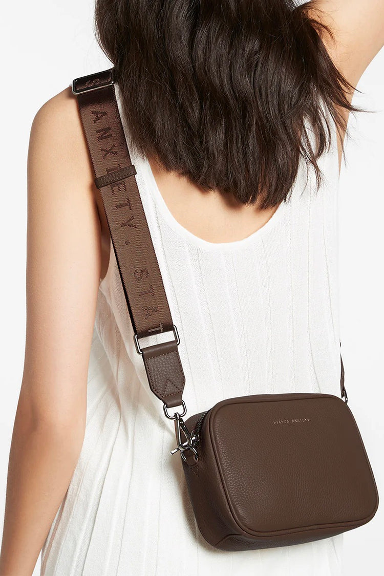 Shop Plunder Cocoa Crossbody Bag Webbed Strap | Flo & Frankie