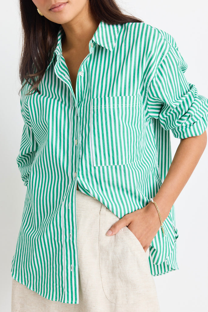 Shop Green Oversized Shirt Online | Flo & Frankie