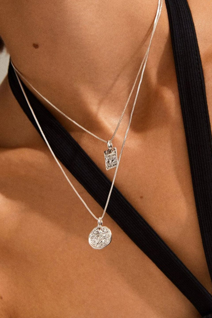 Shop Valkyria Silver Plated Pi Double Chain EOL Necklace | Flo & Frank