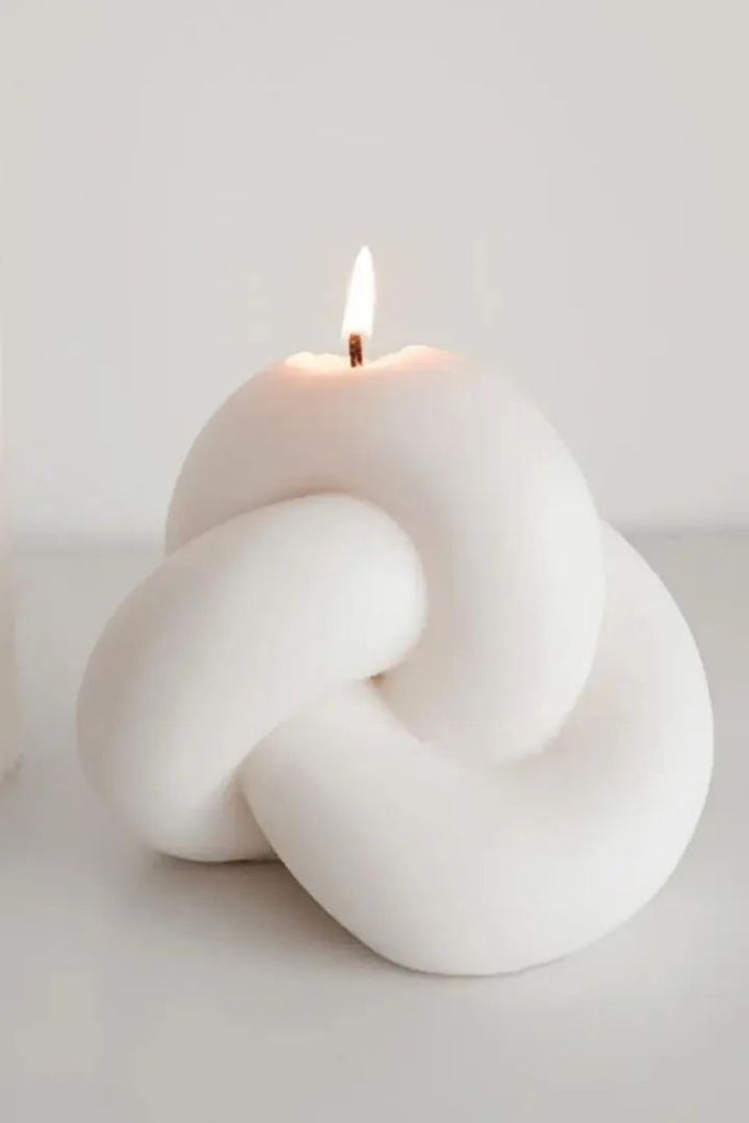 Shop Infinity Knot Decorative White Unscented Candle | Flo & Frankie