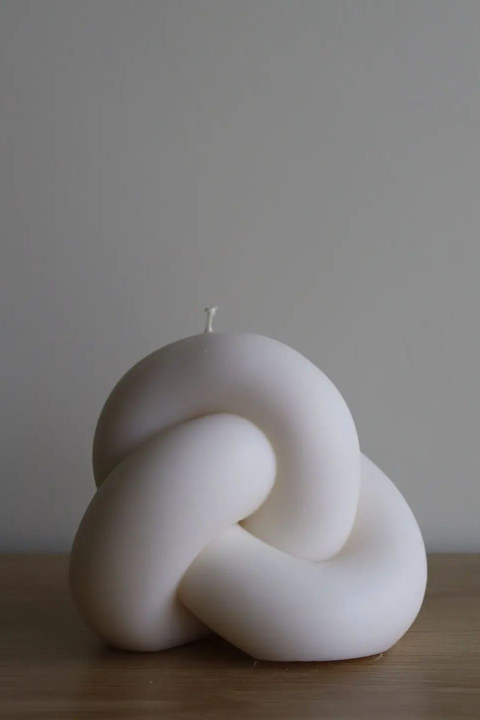 Shop Infinity Knot Decorative White Unscented Candle | Flo & Frankie