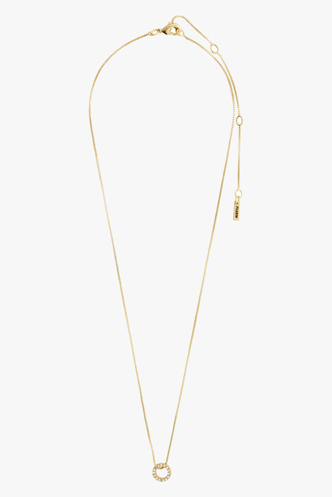 Shop Rogue Crystal Halo Recycled EOL Gold Plated Necklace | Flo & Fra